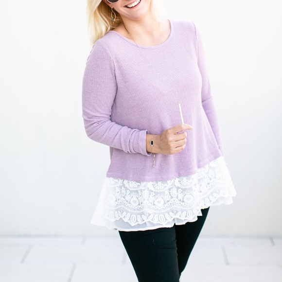 Tops | Lilac Lace Tunic | Poshmark
